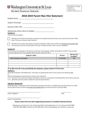 Fillable Online 2018 - 2019 Verification Worksheet & Non-Tax Filer ...