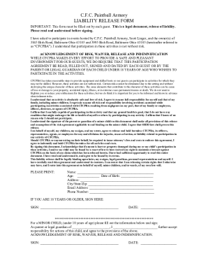 Fillable Online Release Of Liability Form TemplateFree Sample PDF ...