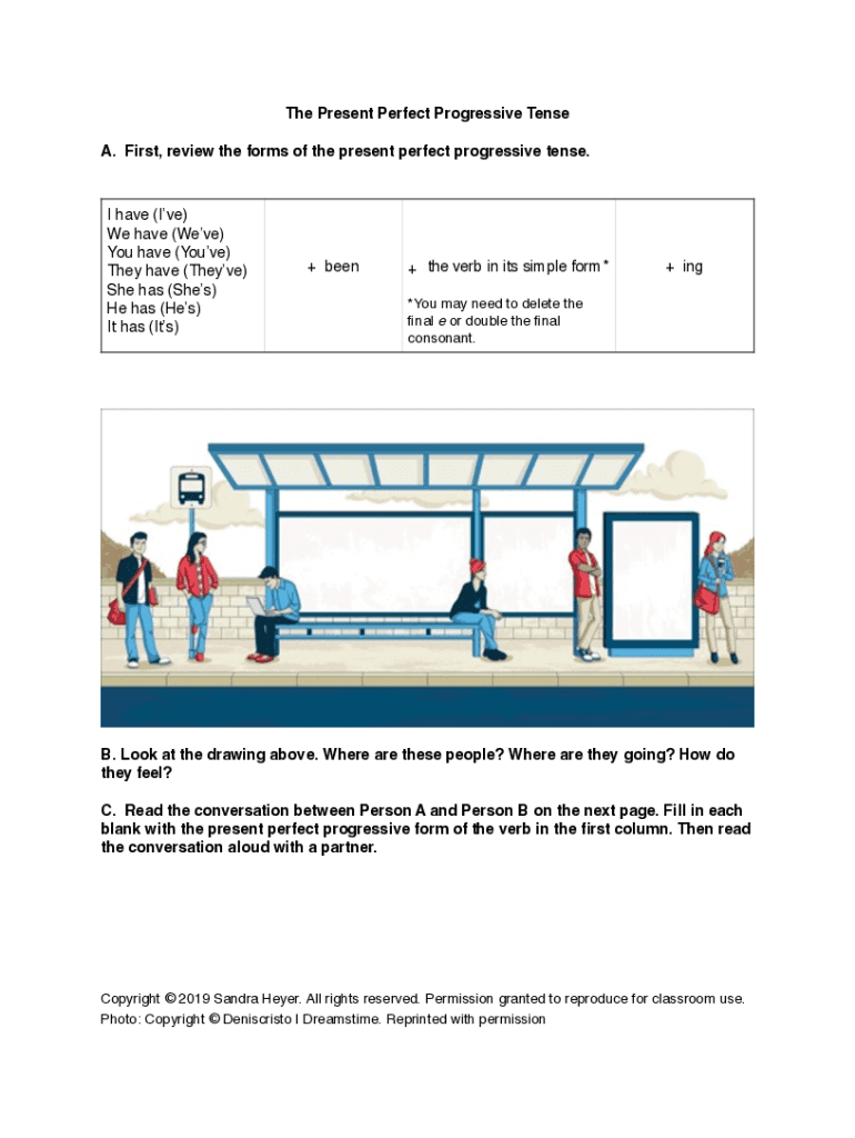 Fillable Online The present perfect continuous tense - Perfect English ...