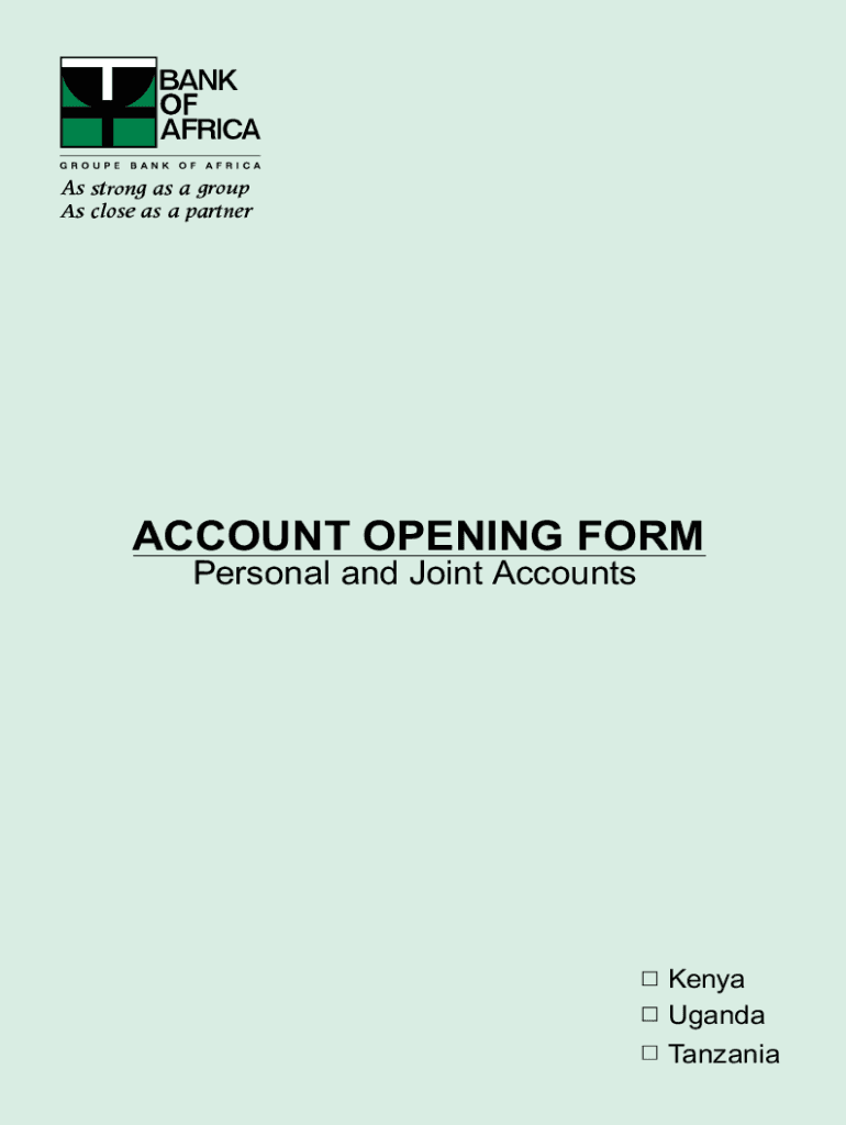 Fillable Online PERSONAL / JOINT ACCOUNT OPENING FORM - Equity Bank Fax ...