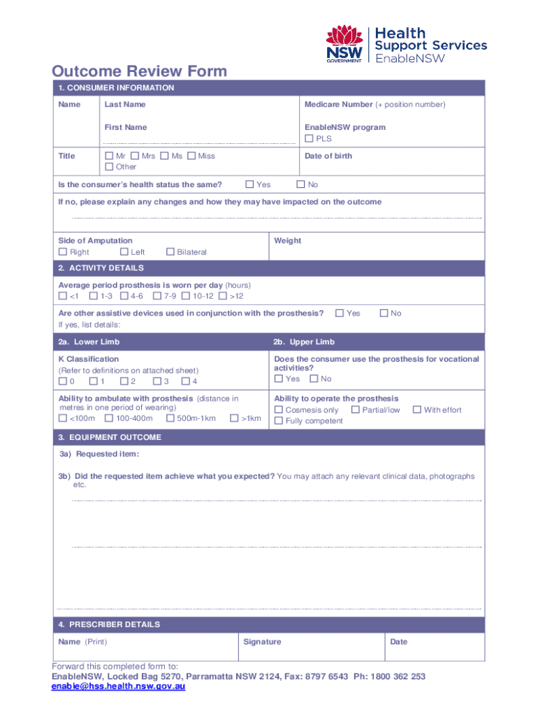 Fillable Online Outcome Review Form Fax Email Print - pdfFiller