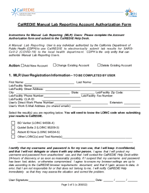 Fillable Online CalREDIE Manual Lab Reporting Quick Start Guide - CDPH ...