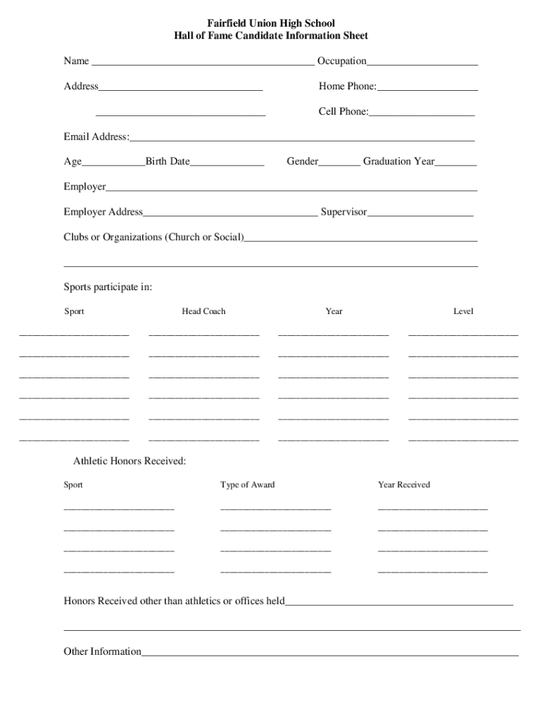 Fillable Online Fairfield Union Athletic Hall of Fame Constitution Article I ... Fax Email Print ...