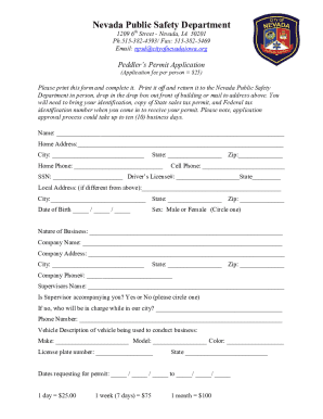 Fillable Online Peddlers Permit Application.doc Fax Email Print - pdfFiller