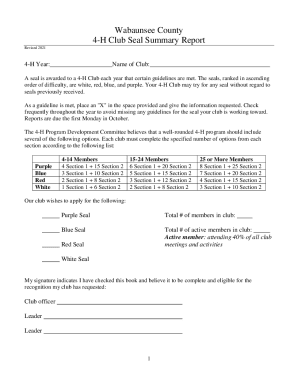 Fillable Online Club Seal - 4-H - Post Rock District Fax Email Print ...