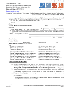 Fillable Online dpor virginia Onsite Applicants - Education & Training ...