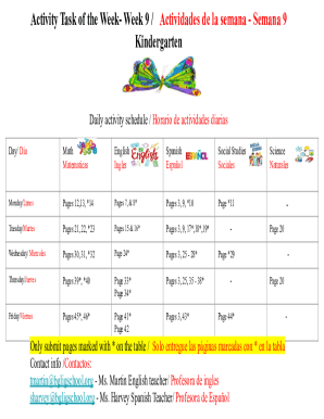 Fillable Online Activity Task of the Week- Week 9 / Actividades de la ...