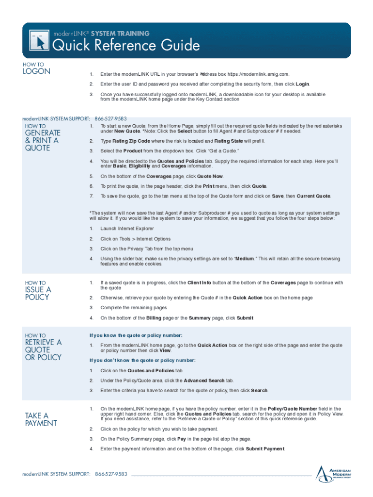 Fillable Online Fillable Online modernLINK SYSTEM TRAINING Fax Email ...