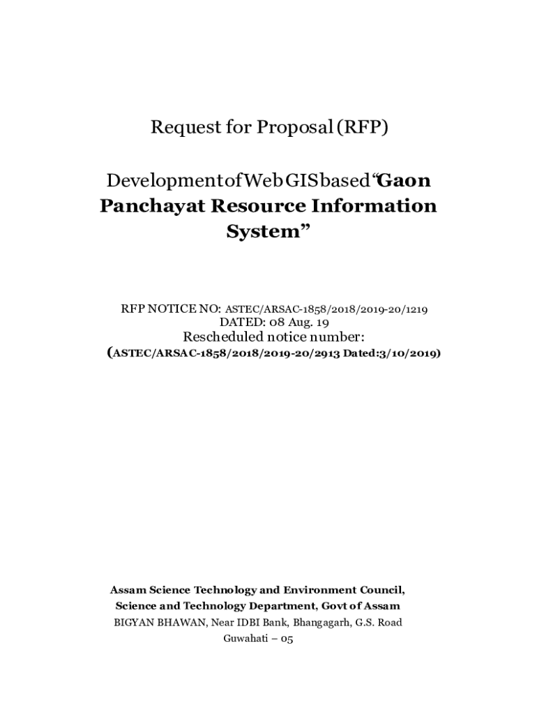 Fillable Online Request for Proposal (RFP) Development of Web GIS based ...