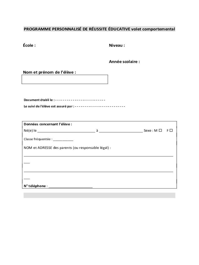 Remplissable En Ligne Qu'est-ce qu'un programme personnalis ... - Service-public.fr Fax Email ...
