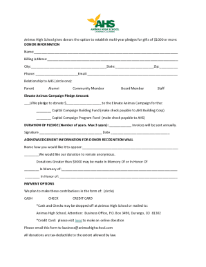 Fillable Online AHS Pledge FormFinal.docx - Durango Fax Email Print ...