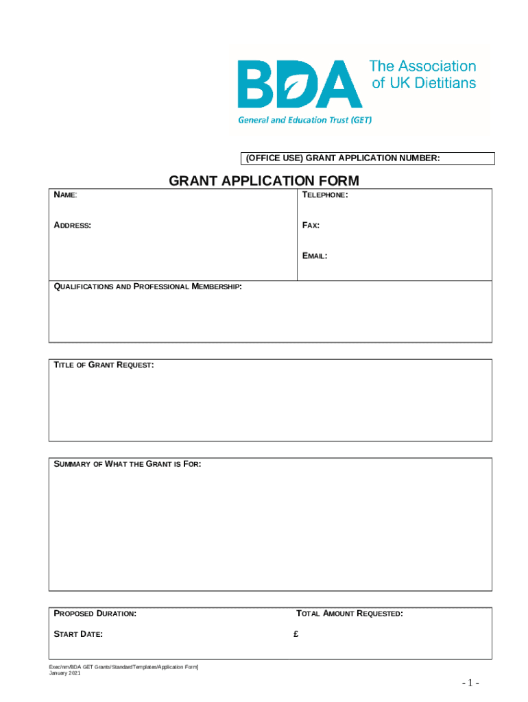 GRANT FUNDING APPLICATION & KEY ... Doc Template | pdfFiller