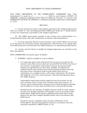 Fillable Online First Amendment to Lease Agreement, dated as of August ...