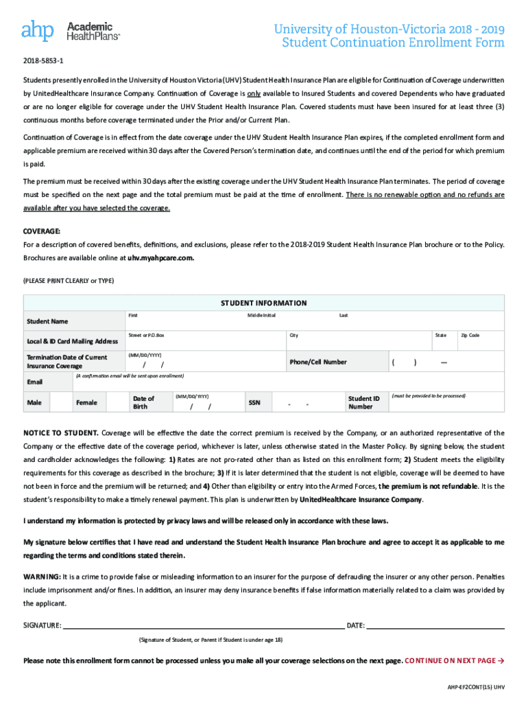 Fillable Online University of Houston-Victoria - UHV is the Place to Be ...