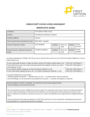 Fillable Online Physical Assessment Guide to Assess the Risk of COVID-19 in ... Fax Email Print ...