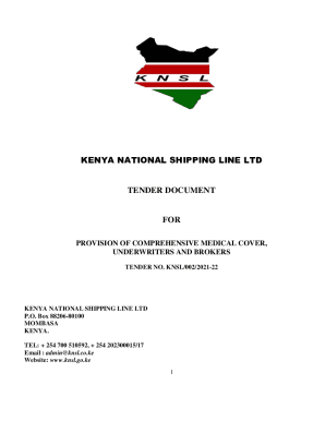 Fillable Online Provision Of Comprehensive Medical Cover - Kenya ...