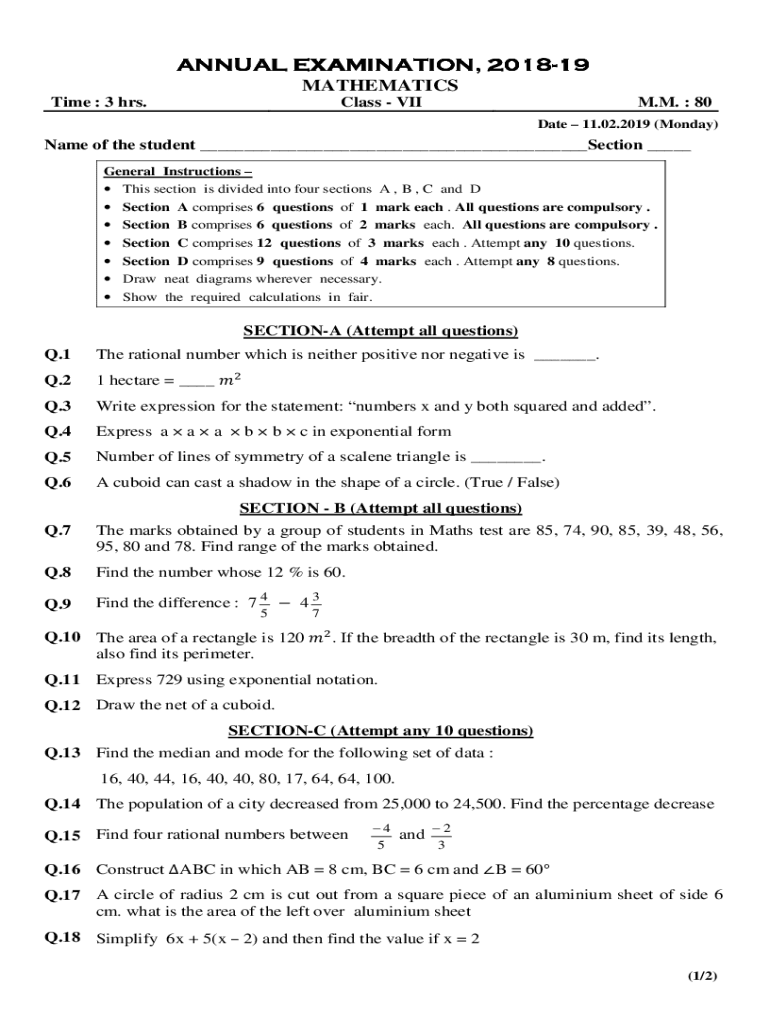 Fillable Online 7-maths Fax Email Print - pdfFiller