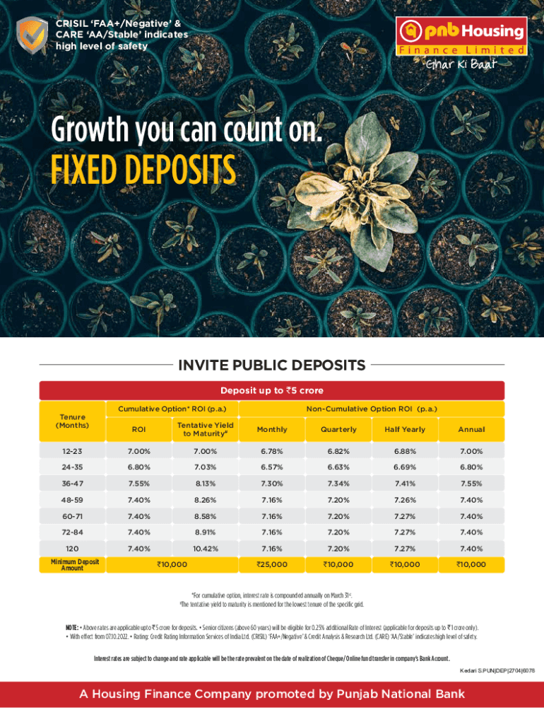 Fillable Online PNBH FD Application Form Fax Email Print - pdfFiller