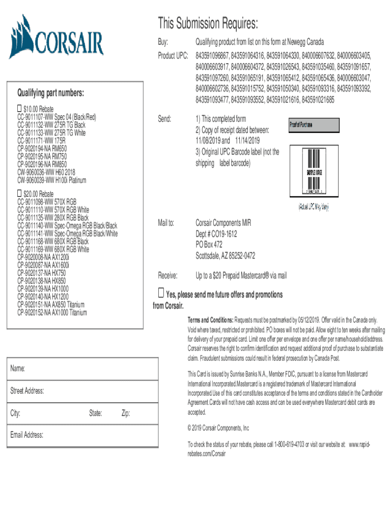 Fillable Online $10 Cooler Master Rebate Check - Newegg Fax Email Print ...