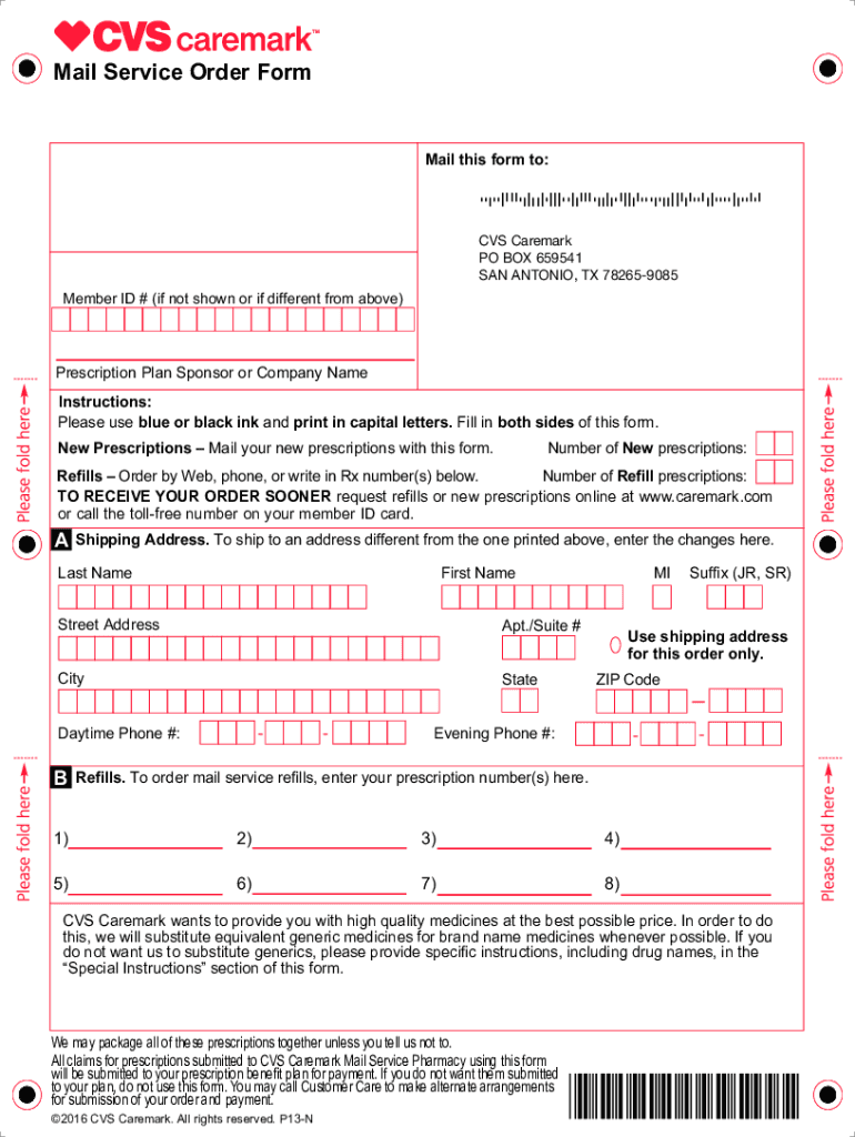 Fillable Online MAIL SERVICE ORDER FORM Fax Email Print - pdfFiller