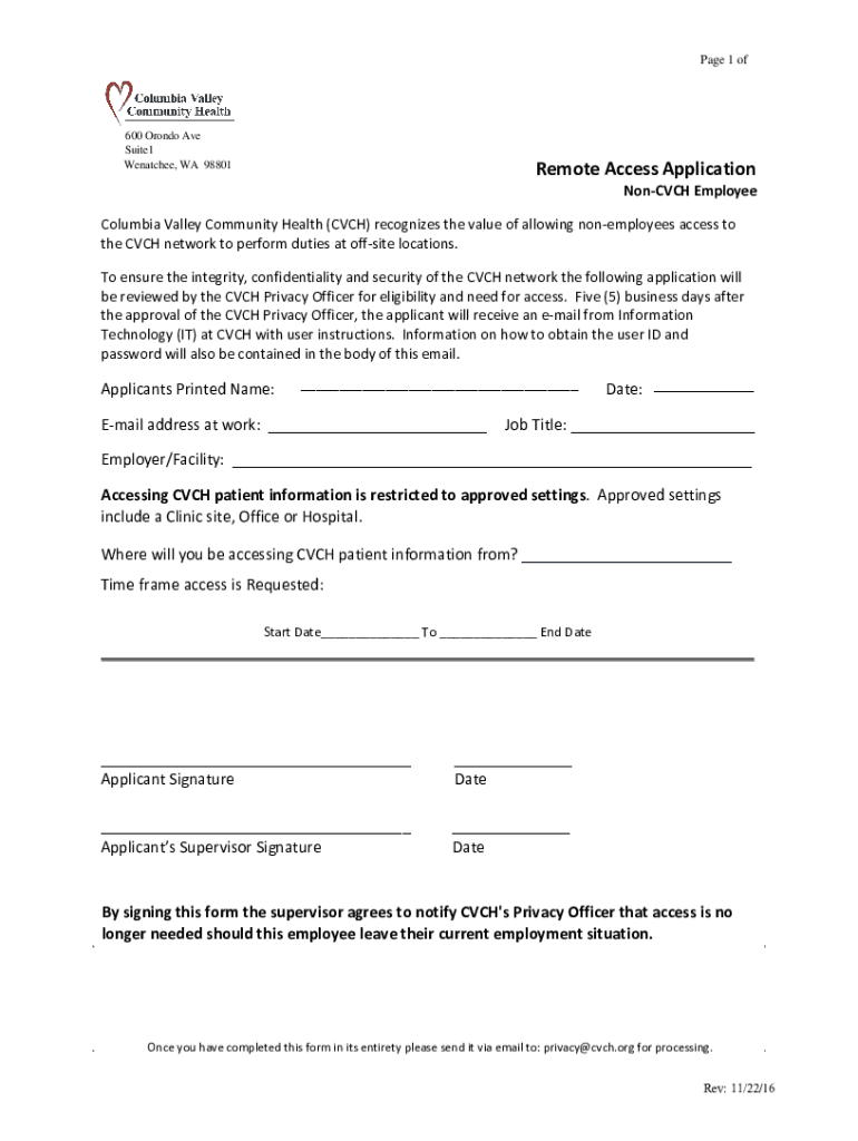 Fillable Online Remote Access Application Fax Email Print - pdfFiller