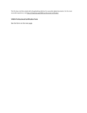 Fillable Online VAWA Professional Certification form. This file does ...