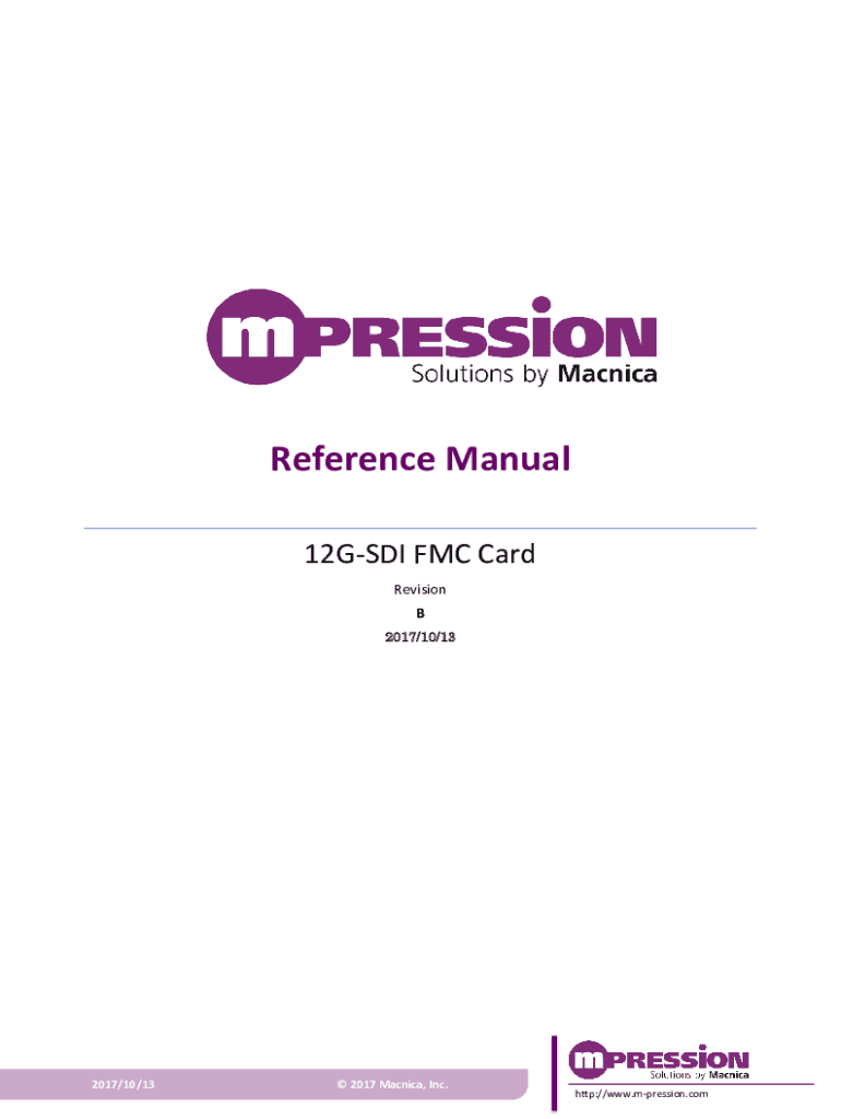 Fillable Online 12G-SDI FMC Card - tokyo electron device america Fax ...