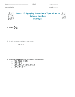 Fillable Online Lesson 8: Applying the Properties of Operations to Add ...