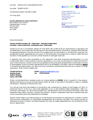 Fillable Online Dear Sirs/Madam Exolum Pipeline System LtdObjection Fax ...