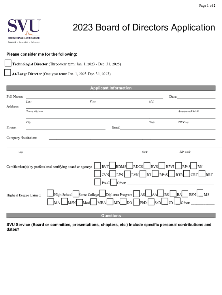 Fillable Online Application Period for FFE Board of Directors Starts ...