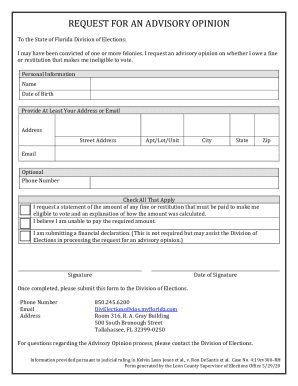 Fillable Online request for an advisory opinion Fax Email Print - pdfFiller