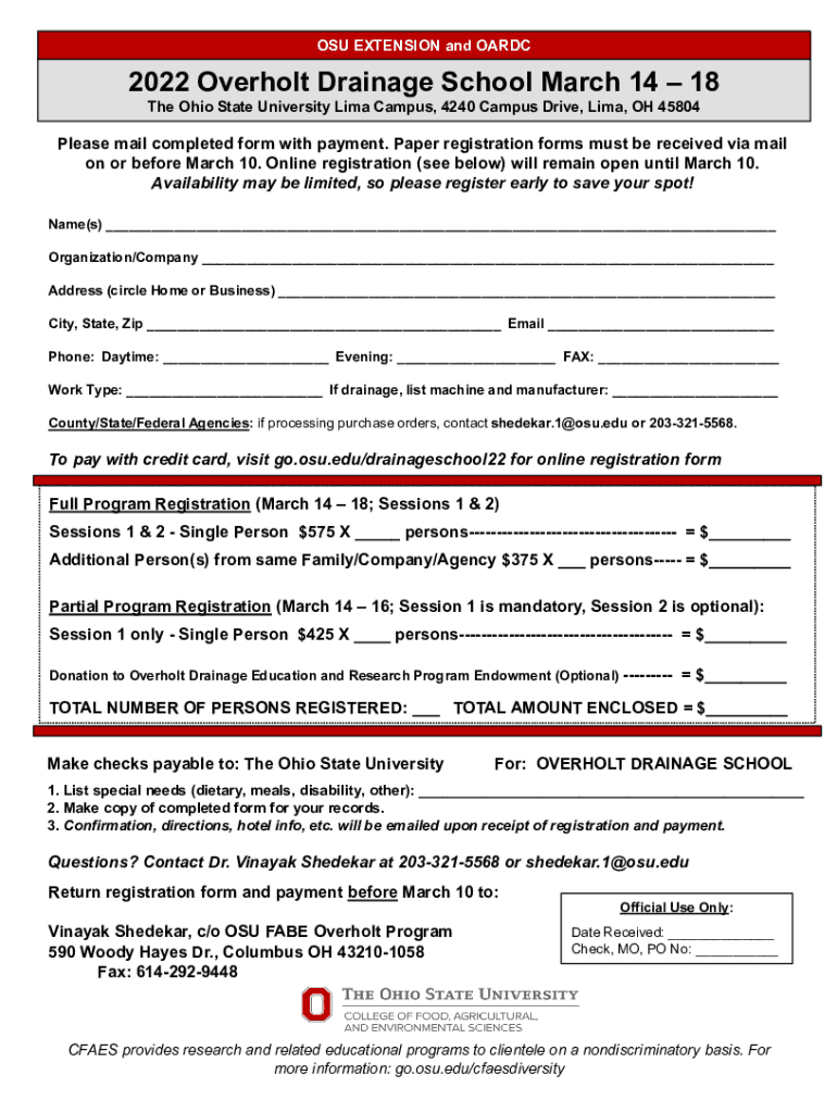 Fillable Online fabe osu Overholt Drainage School - The Ohio State ...