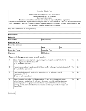 Fillable Online - Prior Authorization Criteria Form Fax Email Print ...