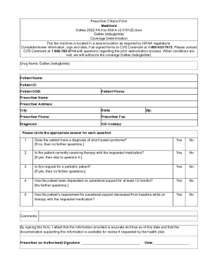 Fillable Online requests for Gattex (teduglutide) require a Prior ...
