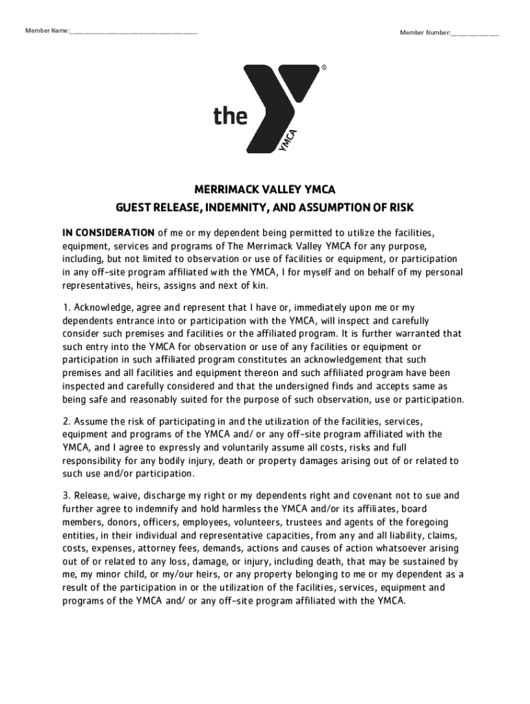 Fillable Online assumption of risk, release and waiver of liability and ...