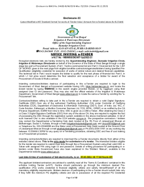 Fillable Online Encrypted electronic bids are hereby invited by the ...