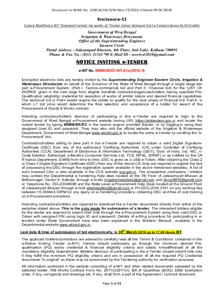 Fillable Online : (033) 23341790 E-Mail ID : seeciwd2010gmail Fax Email ...