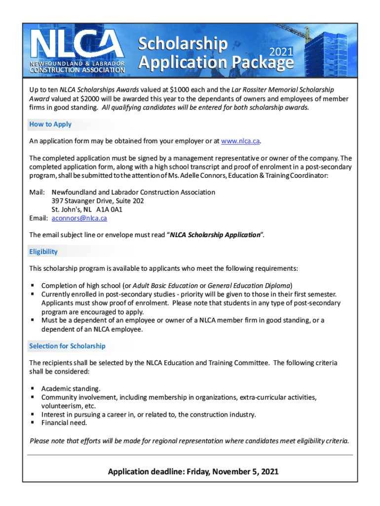 Fillable Online ScholarshipApplicationPackage2021.cdr Fax Email Print - pdfFiller