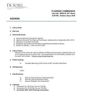 Fillable Online Approve Planning Commission Agenda Fax Email Print ...
