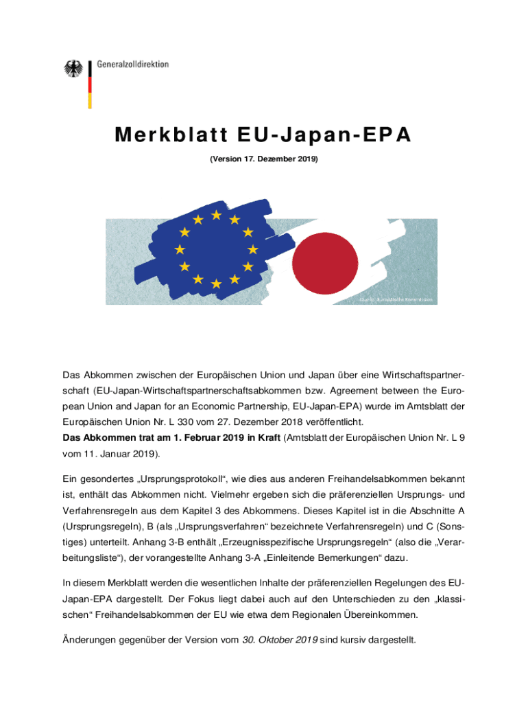 Ausfüllbar Online EU aktualisiert das Merkblatt EU-Japan-EPA - Zoll-News Fax Email Drucken ...