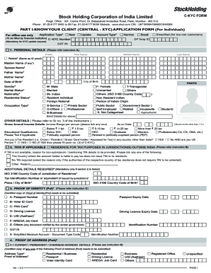 Fillable Online C-KYC FORM - Stockholding Fax Email Print - pdfFiller
