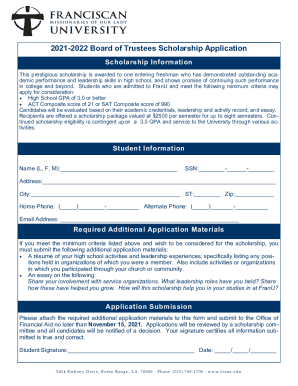 Fillable Online Types of Scholarships - Financial Aid Fax Email Print - pdfFiller