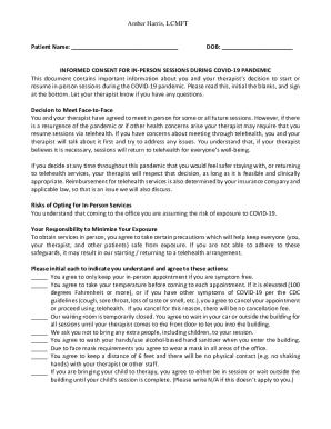Fillable Online Informed Consent and Risk Management - Coping.us Fax ...