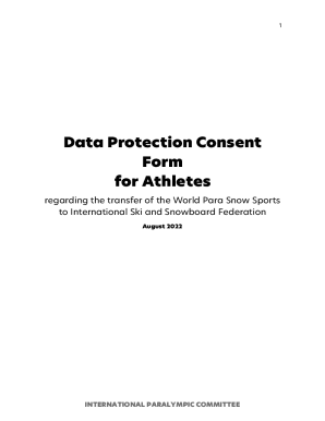 Fillable Online Data Protection Consent Form for Athletes - IPC Service ...