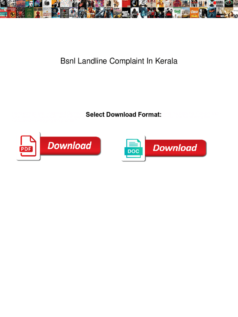 Fillable Online Bsnl Landline Complaint In Kerala. Bsnl Landline ...