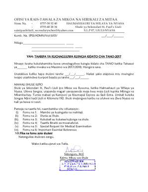 Fillable Online OFISI YA RAIS-TAWALA ZA MIKOA NA SERIKALI ZA MITAA Fax ...