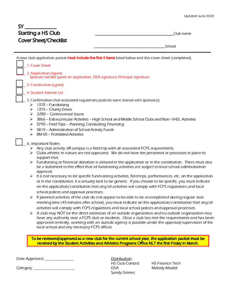 Fillable Online Starting a High School Club Activities Office Guidelines Fax Email Print - pdfFiller