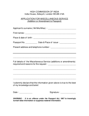 Fillable Online Miscellaneous Application Form Fax Email Print - pdfFiller