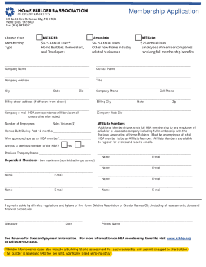 Fillable Online HBA Membership Application.pdf Fax Email Print - pdfFiller