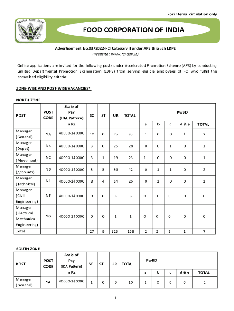 Fillable Online FOOD CORPORATION OF INDIA - FCI HRMS Fax Email Print ...